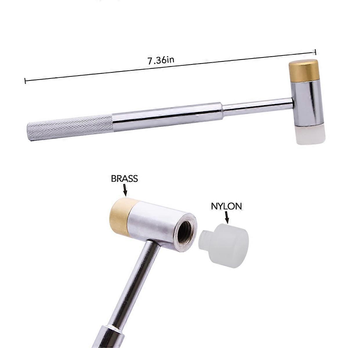 Professional Roll Pin Punch Set & Hammer -With Brass, Steel, Plastic ...