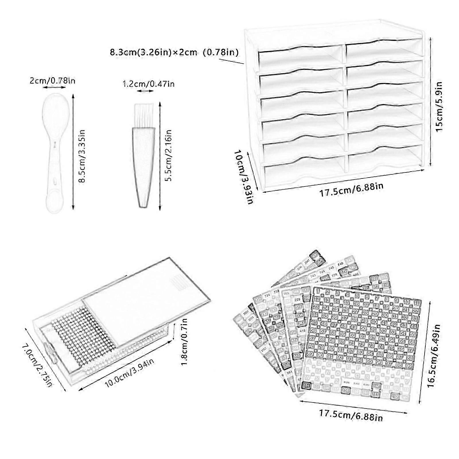 12x Diamond Craft Tray with Lid Rhinestone Tray Diamond Craft Tool ...