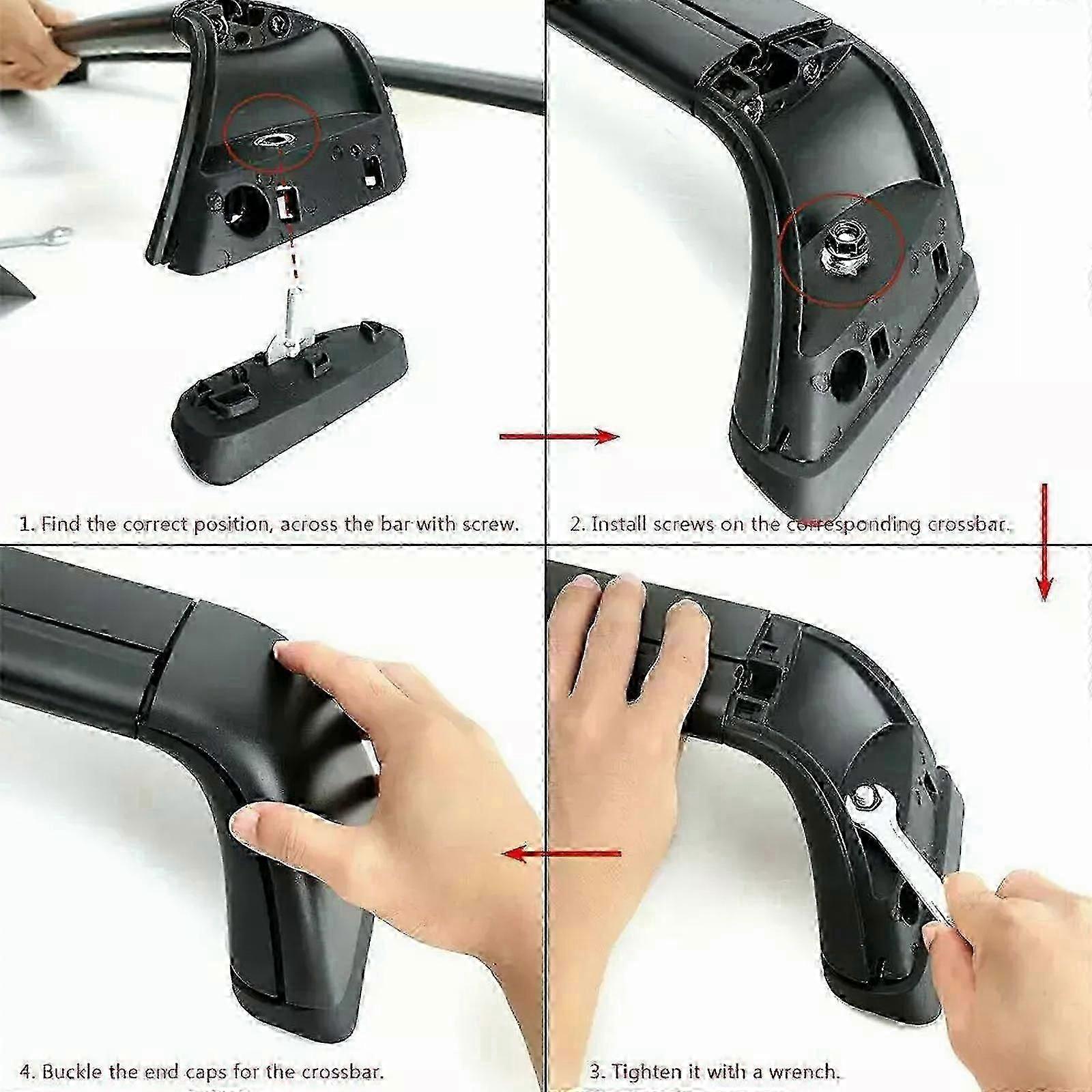 2025 New Replacement 4X Black Roof Rack Cover Rail End Shell For 2021 ...