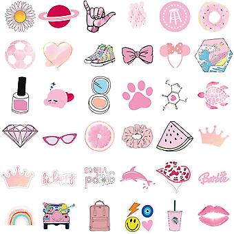 100 Pcs Preppy Stickers Pink Stickers Pack, Aesthetic Stickers Water ...