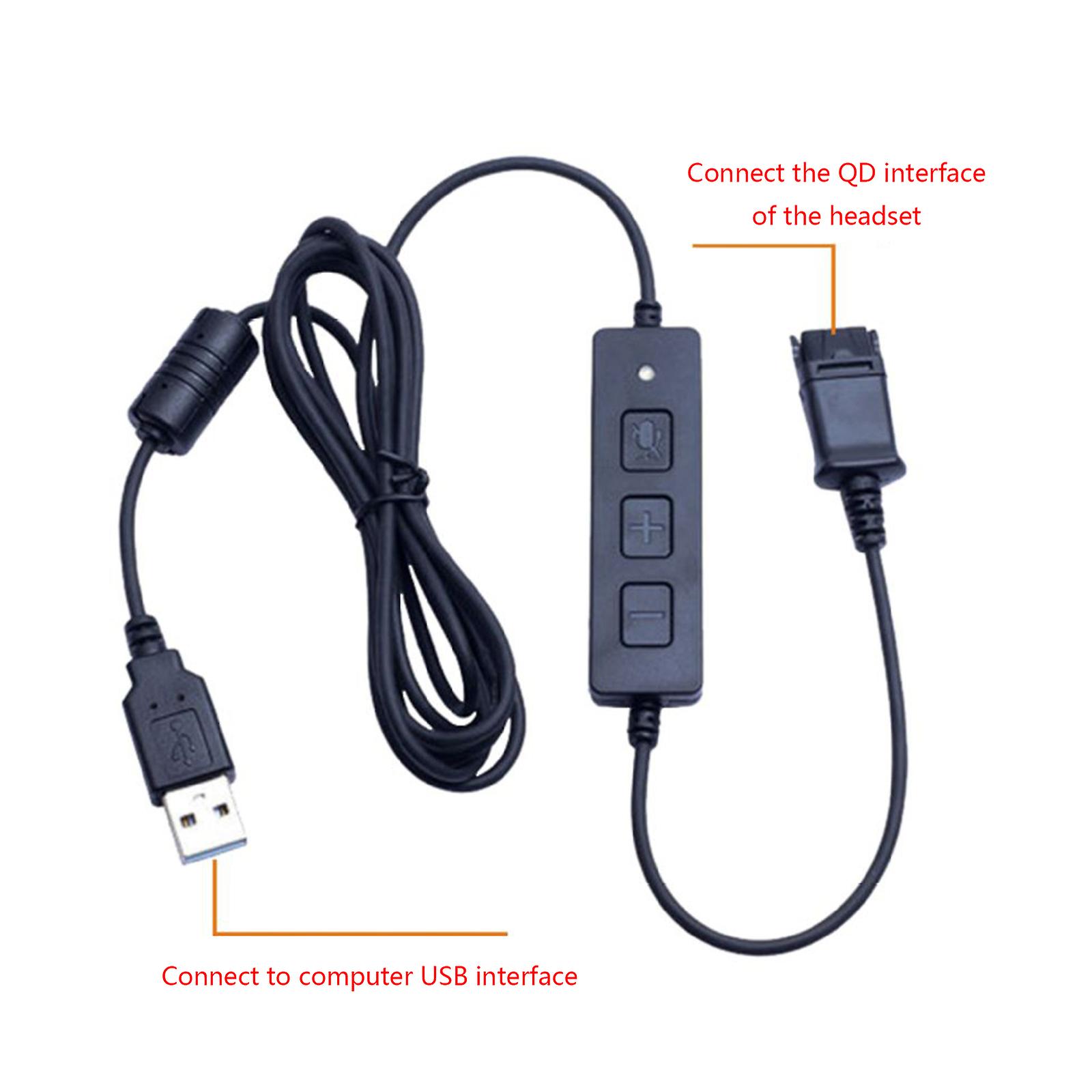 Call Center Headset Quick Disconnect Cable To Usb Plug For Qd Hwadset ...