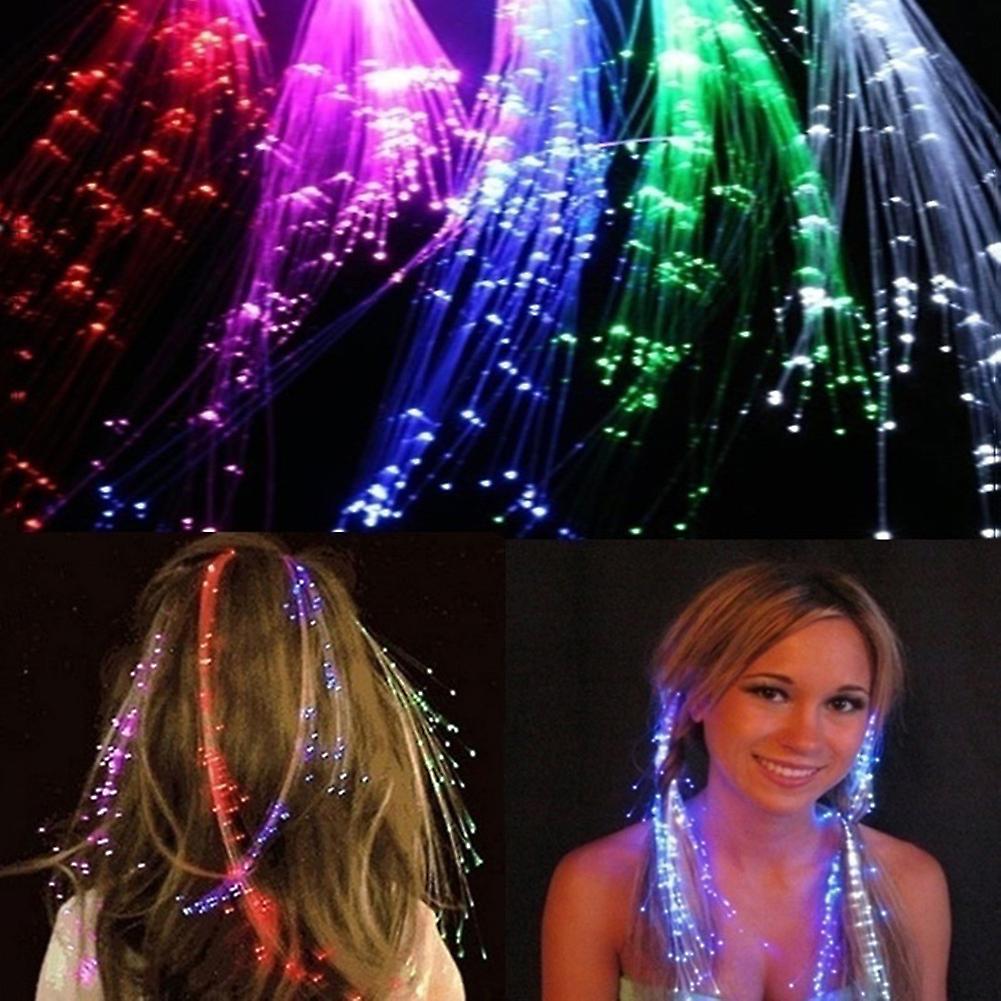 LED Light Up Braid Luminous Fiber Optic Hairpin Decor for Halloween ...