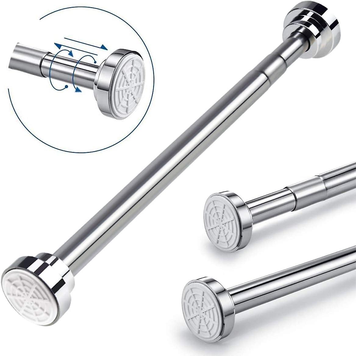 Extendable Shower Curtain Tension Rod, Telescopic Rod, Stainless Steel ...