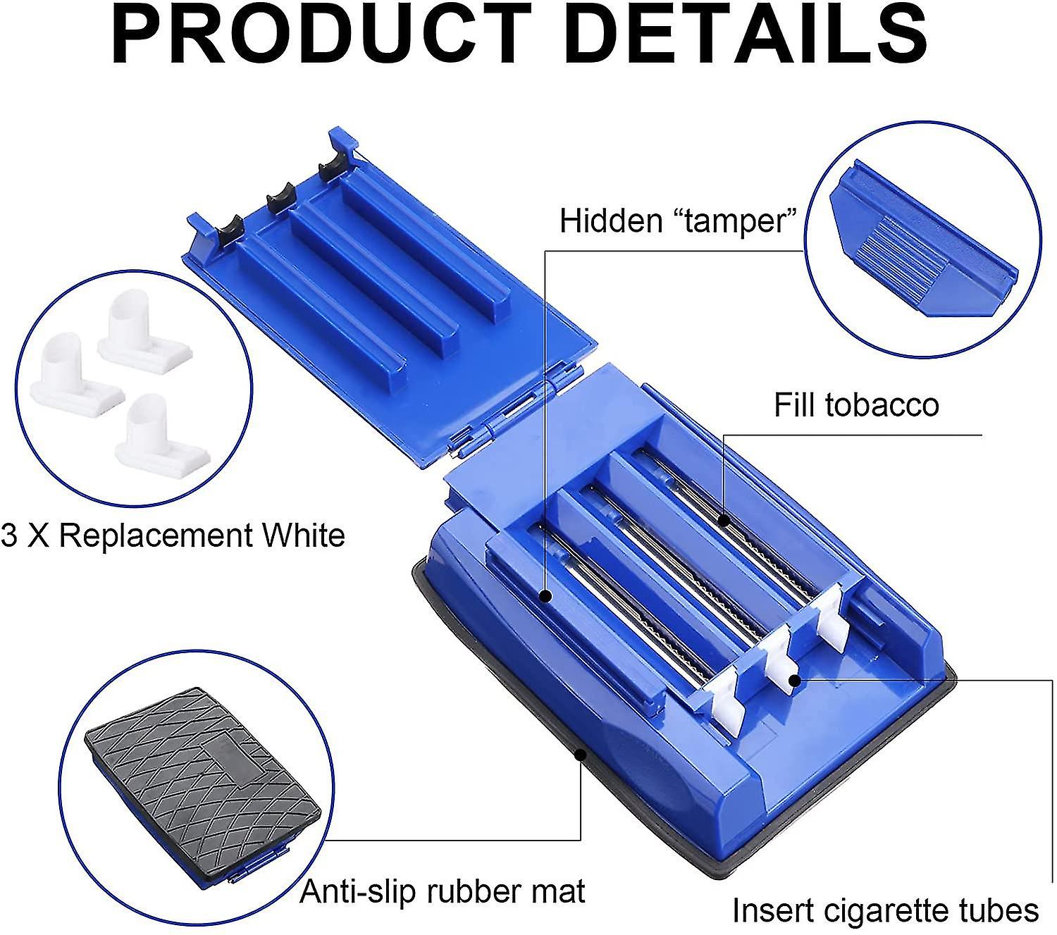 Rolling Machine, Three Tubes Manual Cigarette Roller Tube Tobacco Maker ...