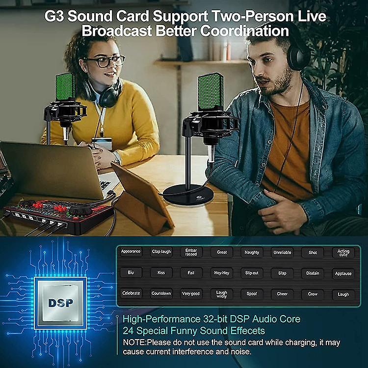 Podcast Microphone Sound card kit, professional studio capacitor ...
