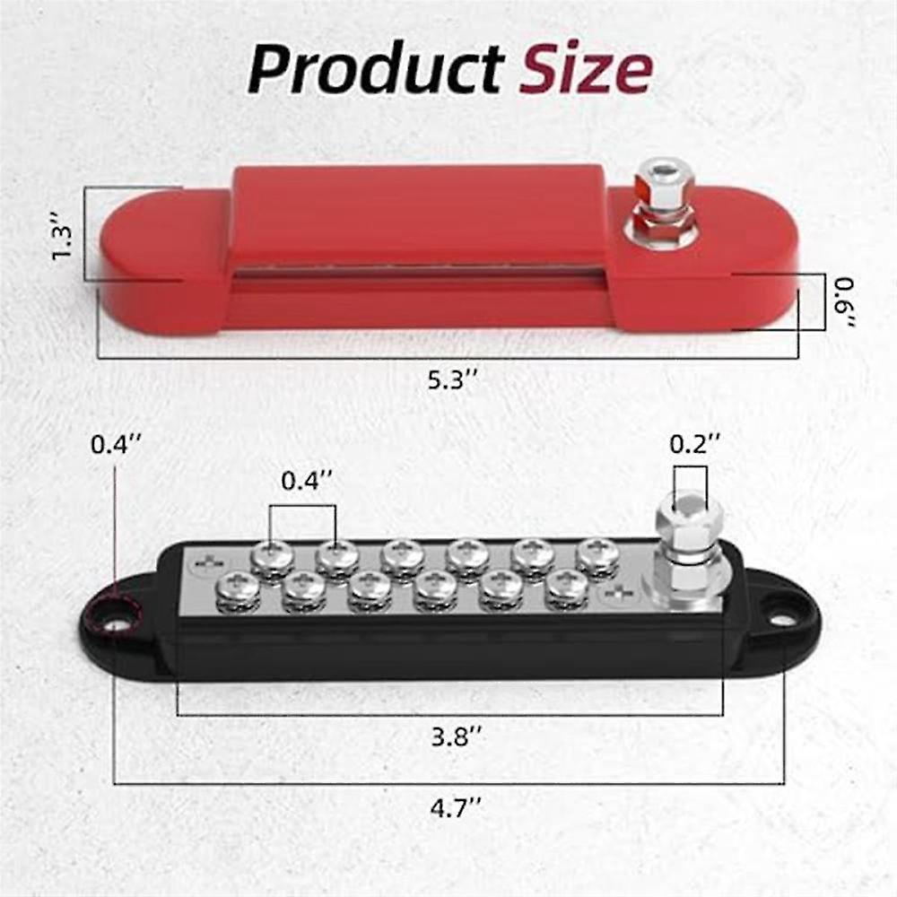 Power Distribution Block 12V 150A 1/4Inch Stud Marine Bus Bar 12 Volt ...