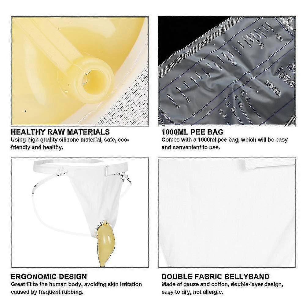 Adults Urine Bag, Male Urinal Pee Holder, Reusable Urine Bag Collector ...