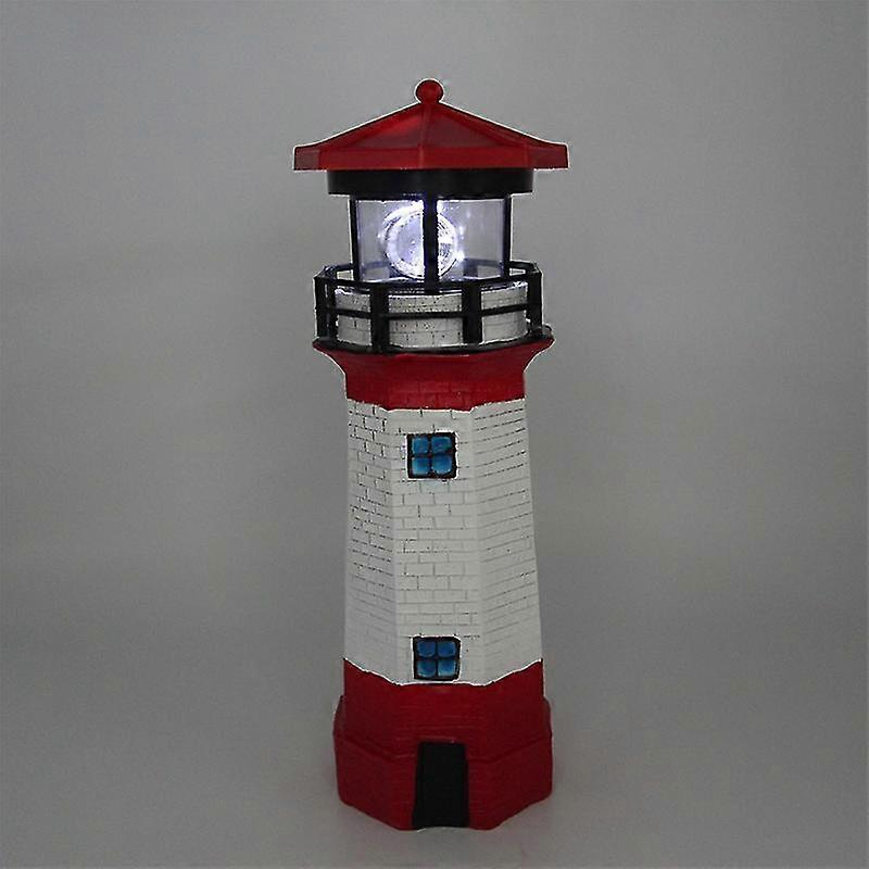 Solar Powered Lighthouse Led Rotating Lighthouse Garden Light Lawn Lamp ...
