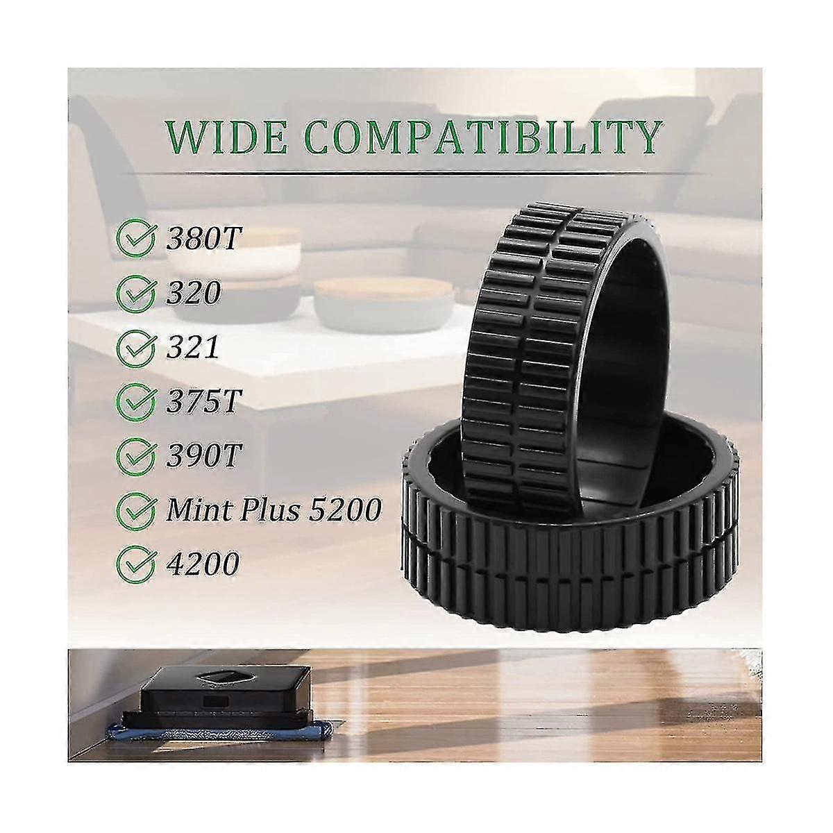 4 Pcs Non- Wheel Tires For Braava 380 380t 320 Mint5200 Robot Vacuum ...