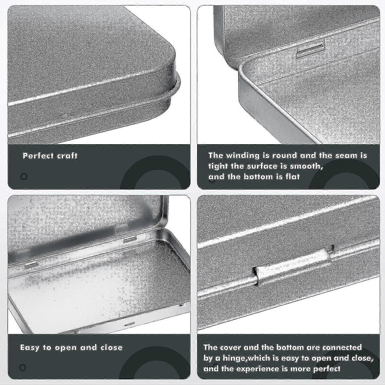 Metal Rectangle Tin Metal Hinge Lid Tin Metal Empty Box Container ...