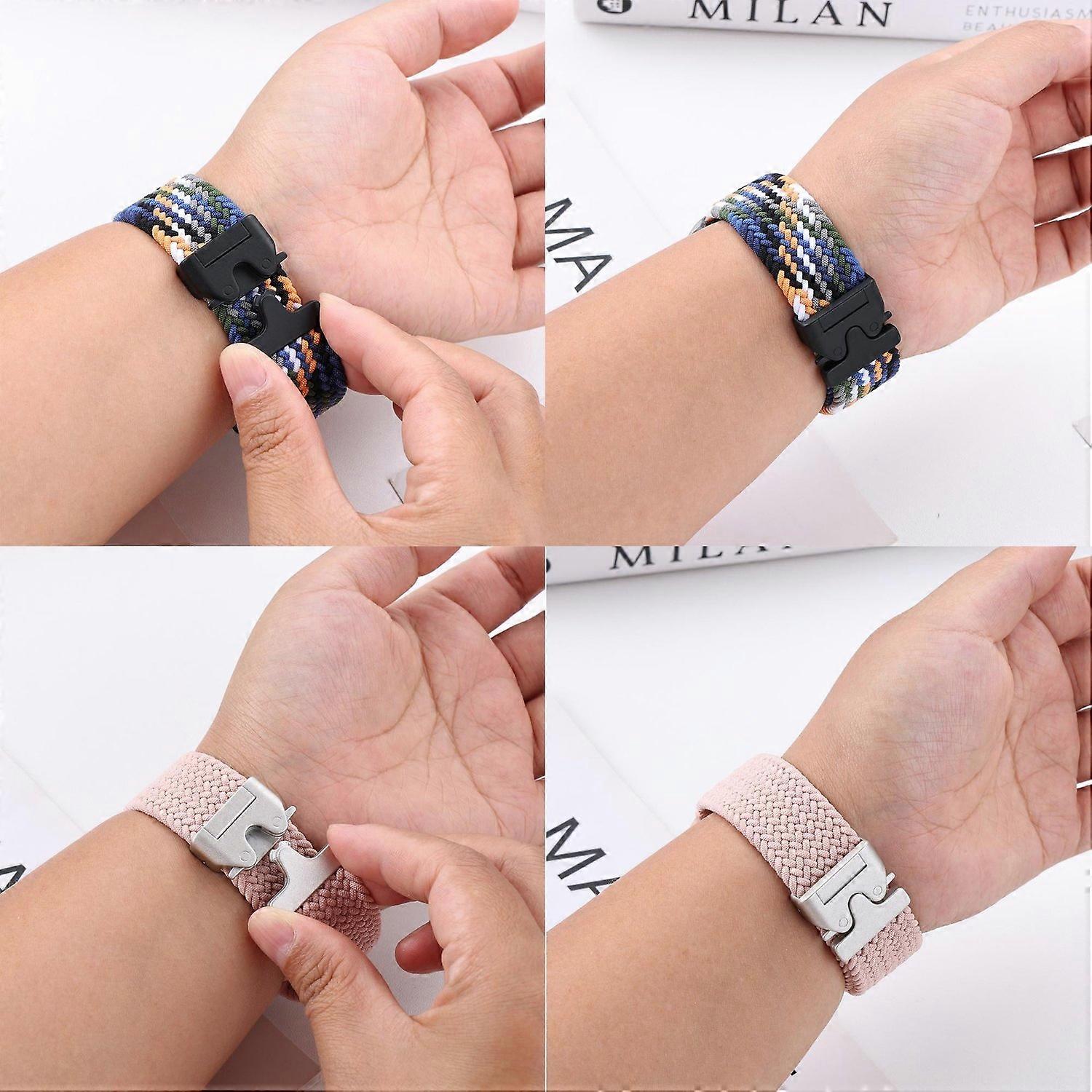 20mm Universal Wrist Strap Parachute Buckle Nylon Braided Smart Watch ...