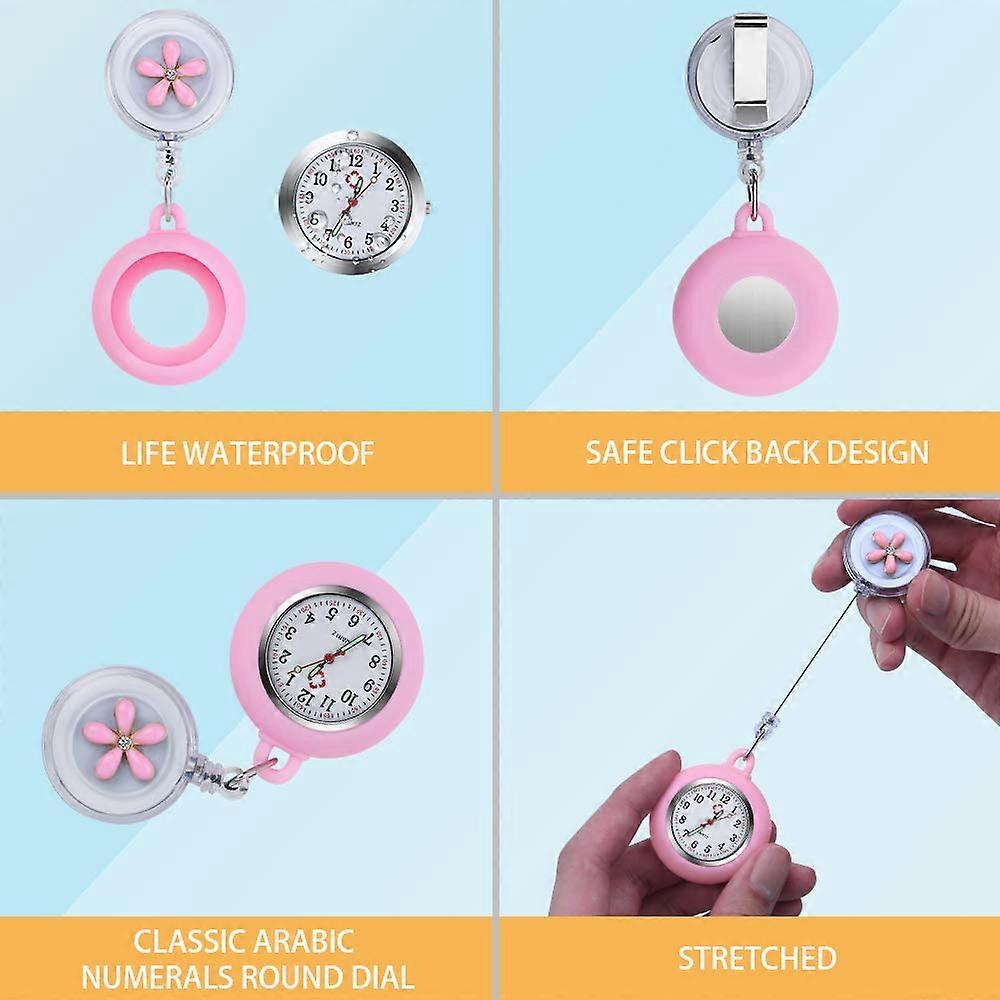 2PCS Retractable Nurse Watch, Clip-on Hanging Nurse Fob Watch, with ...