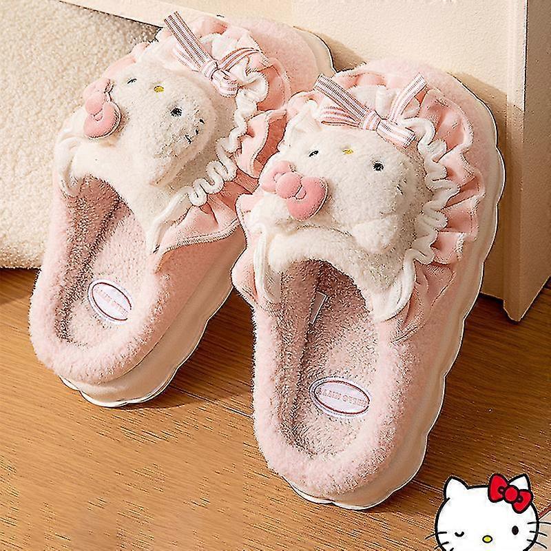 Sanrio Hello Kitty Home Fuzzy Slipper Cartoon Kuromi Cinnamoroll Yk2 ...