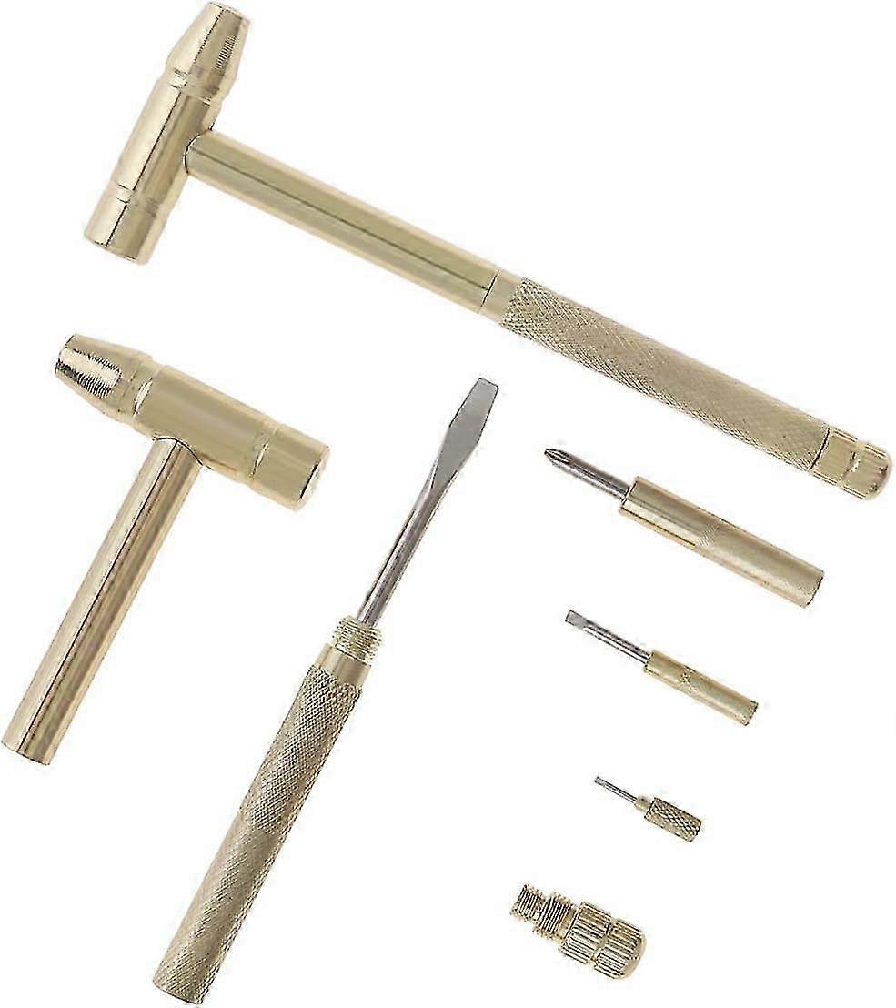 6 in 1 Mini Multifunctional Copper Hammer and Screwdriver, Removable ...