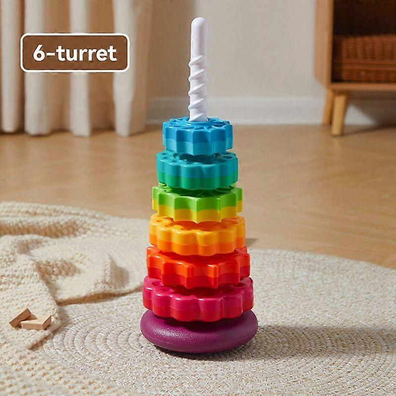 Rainbow Circle Stacker Montessoritoy is Suitable for Children Aged 1-3 ...