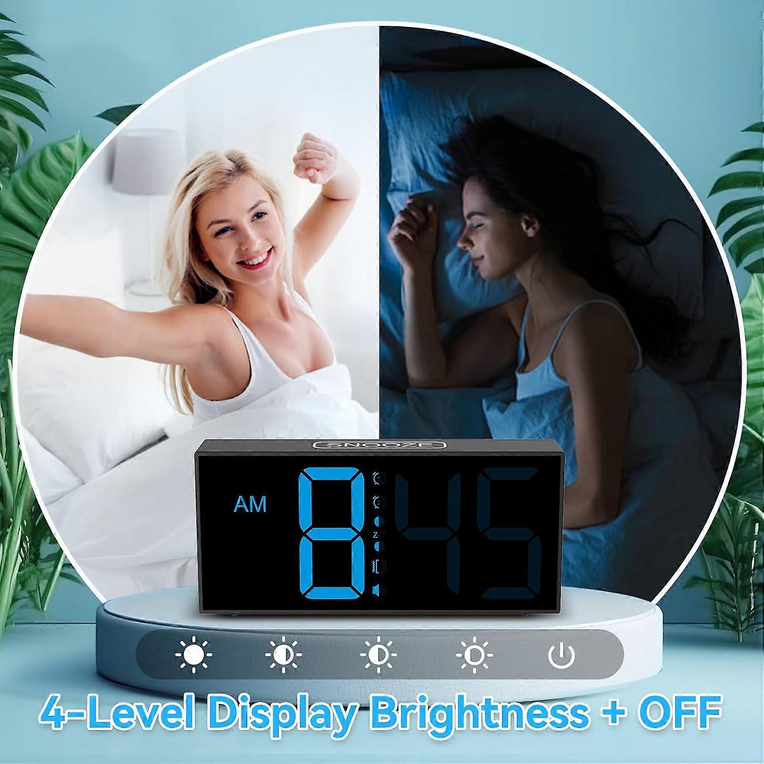 Vibrating alarm clock for deep sleepers, loud alarm, large numbers, 5 ...