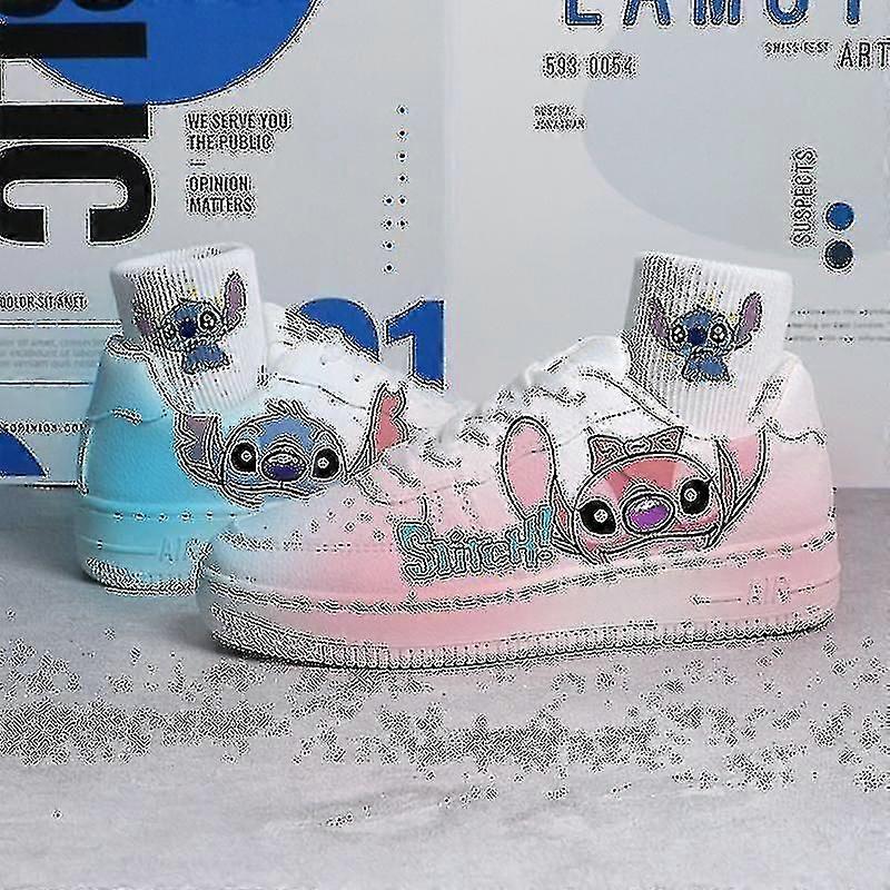 Disney Lilo Stitch Print Sportskor Nya Tennisskor Par Vita Skor Tecknad ...
