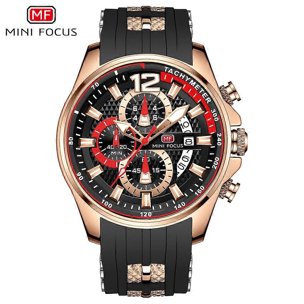 MINI FOCUS Fashion Waterproof Mens Watches Top Brand Luxury Chronograph Quartz Men Watch Red ...