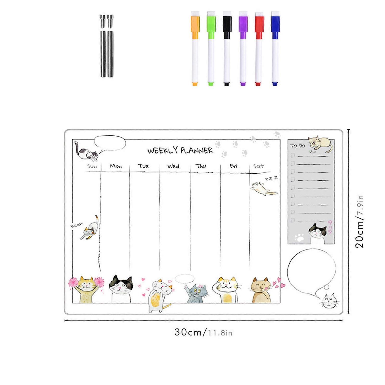 Kinzd Daily Planner Whiteboard Acrylic Desktop Small Whiteboard ...