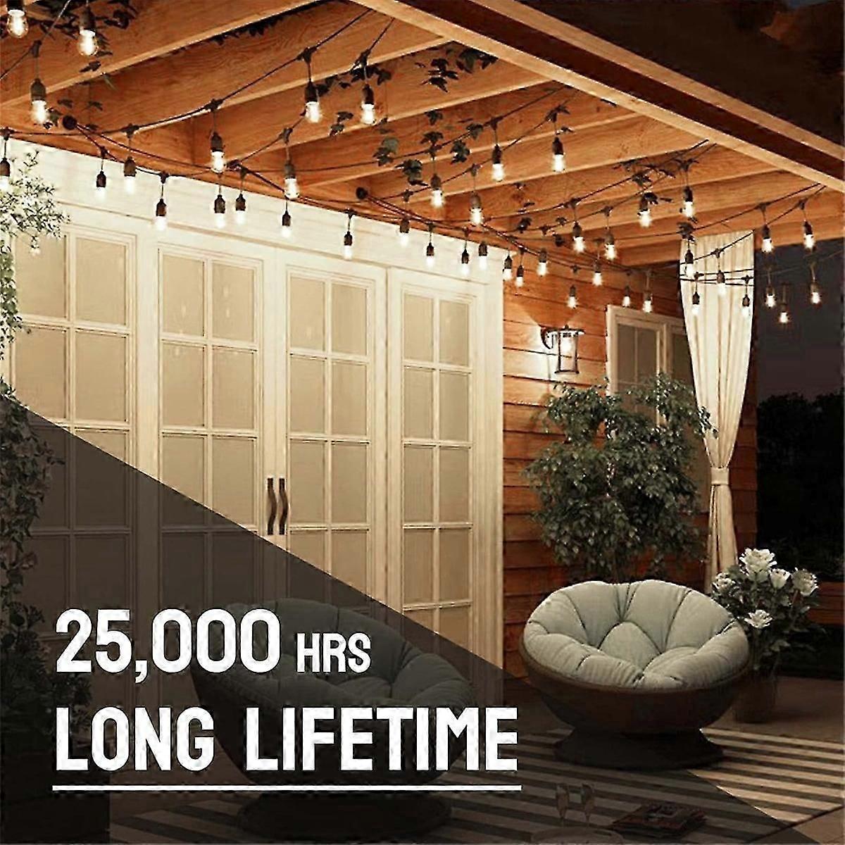 30-Pack Outdoor String Light Bulbs, Waterproof S14 Replacement Bulb ...