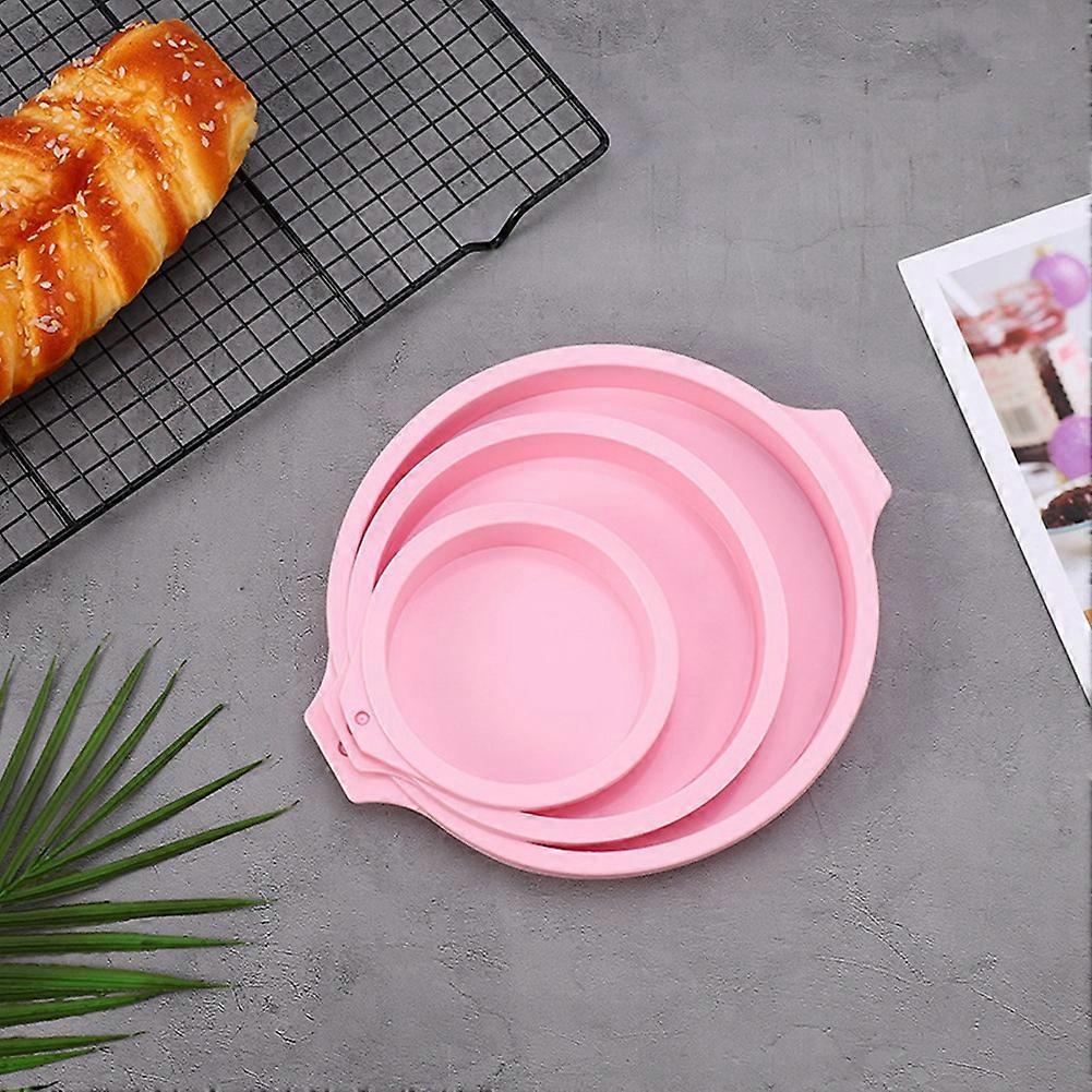 4Pcs Silicone Cake Pan Round Cake Layer Set Silicone Bakeware Mold for ...