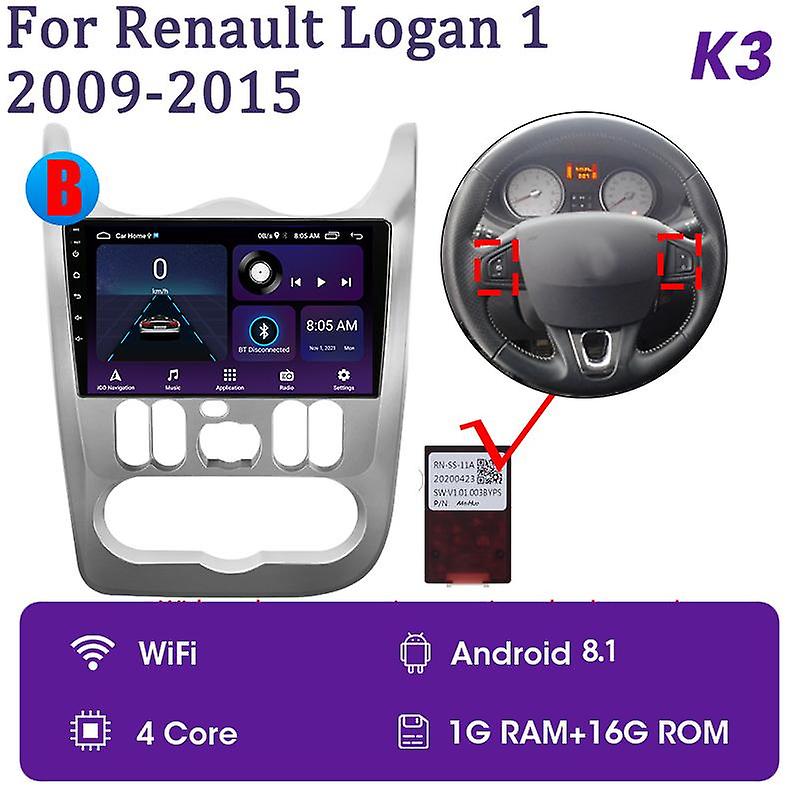 For Logan 1 Sandero 2009-2015 Largus Dacia Duster 2 Din Android 11 Car Radio Multimedia Player ...