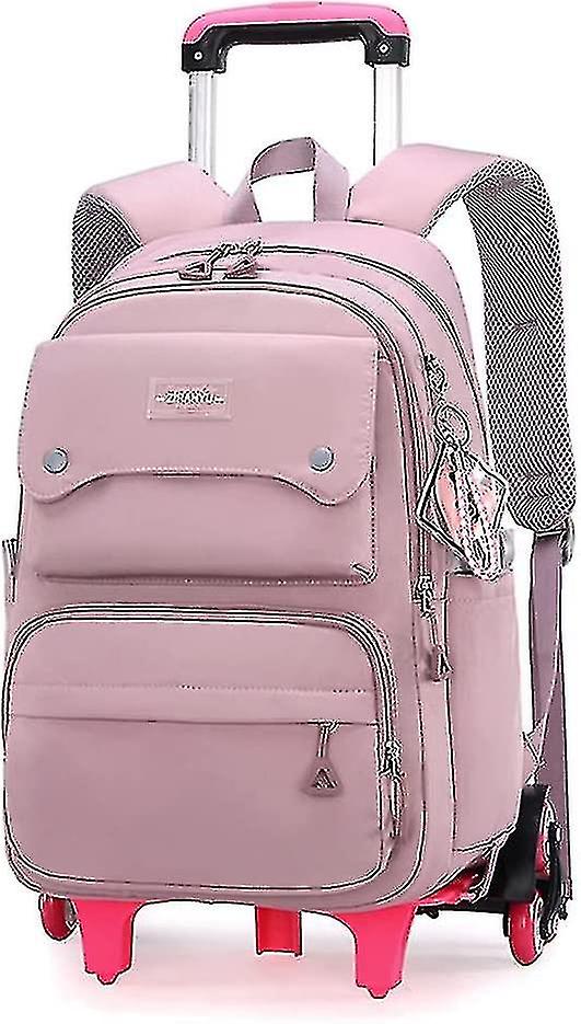 Girls Rolling Backpack With Wheels Schoolbag Elementary Student Trolley ...