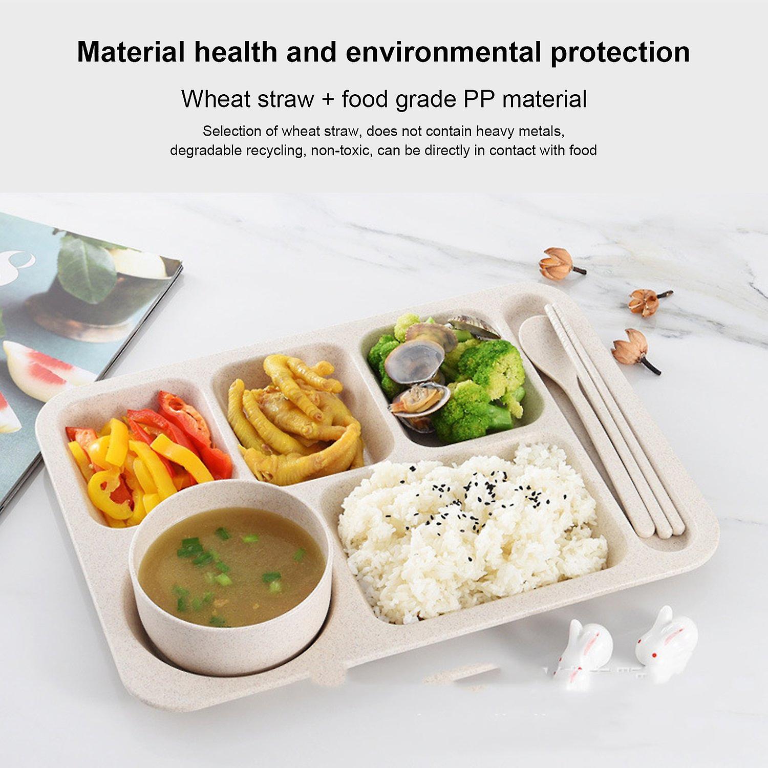 ZHOUBA 1 Set Individual Grid Stackable Food Plate Plastic Practical ...