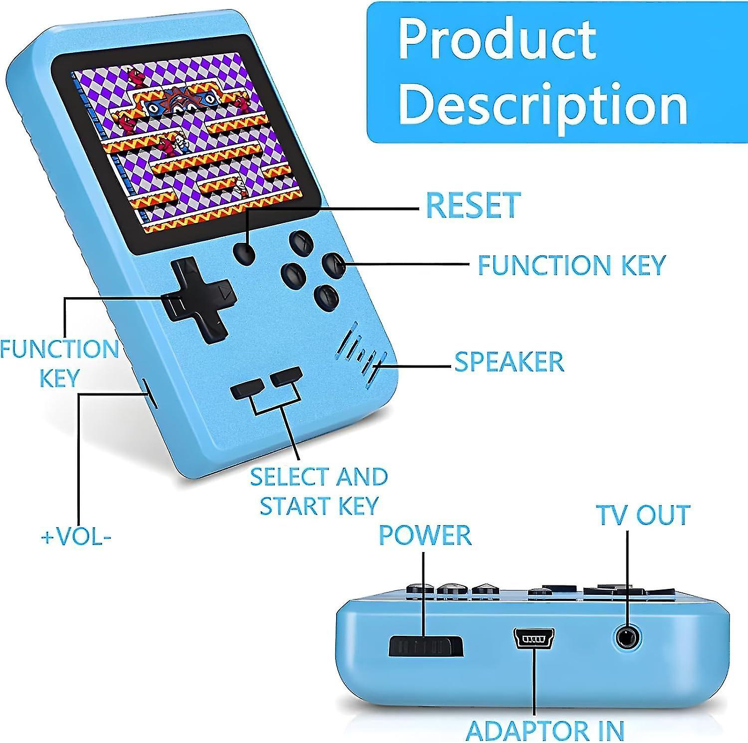 Retro Handheld Game Console With 400 Classical Fc Games-3.0 Inches ...
