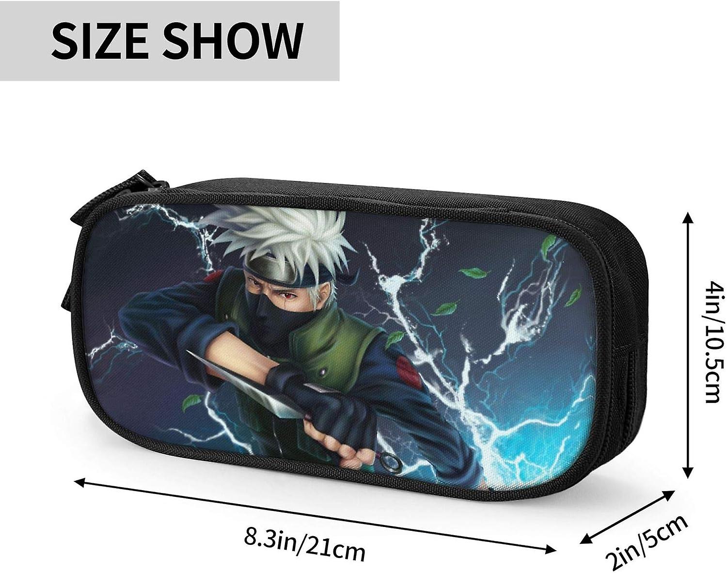 Kakashi Hatake Naruto Pen Bag 3D Custom Printing Large Capacity Double ...
