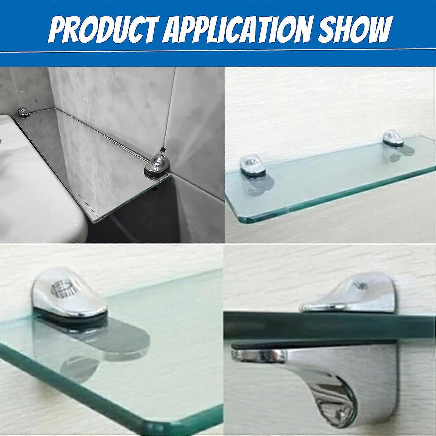 4 Parts Adjustable Glass Shelf Bracket Glass Shelf Bracket Adjustable ...