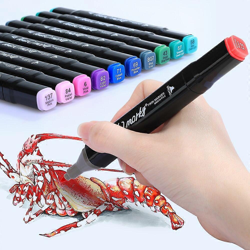30/40/60/80 Markers Set Manga Drawing Markers Pen Alcohol Based Felt ...