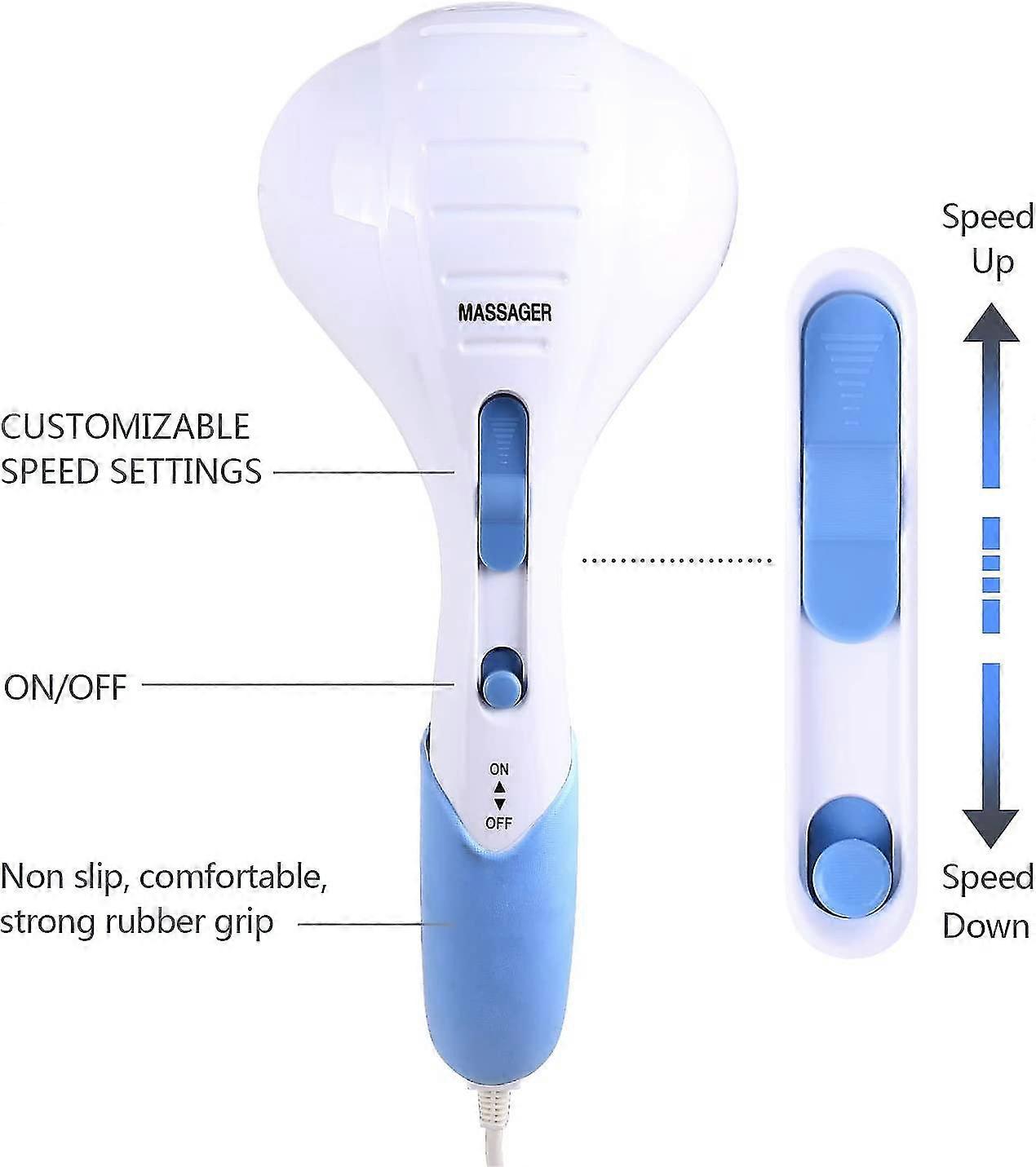 Electric Back Massager , Handheld Massagers Double Head Deep Tissue ...
