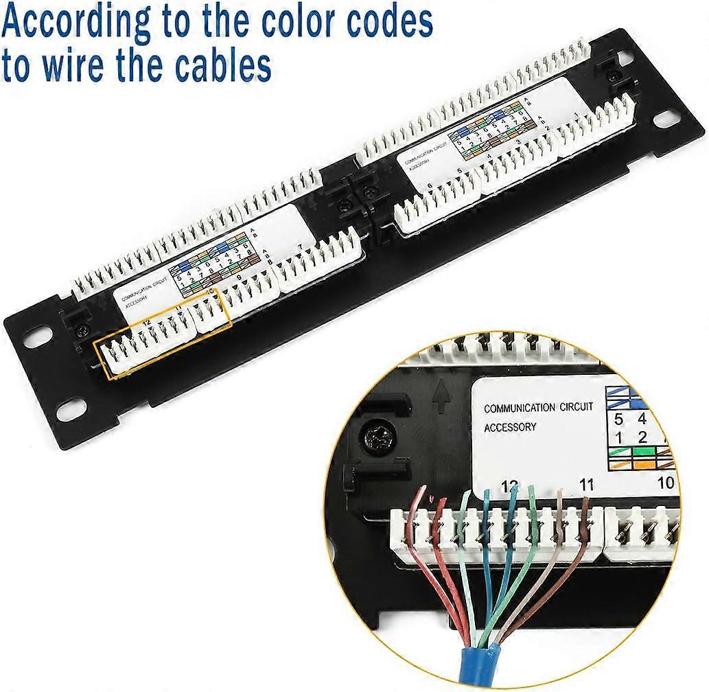12-Port Cat.6A UTP Unsheilded Rackmount Network Patch Panel RJ45 ...