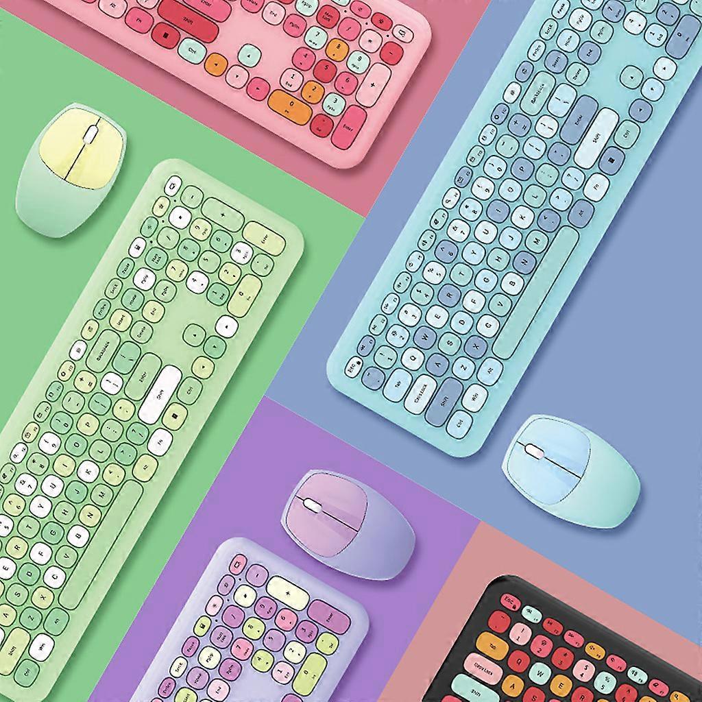 Jelly Comb 2.4G Keyboard Mouse Combo USB Full-Sized Cute 110 Keys ...