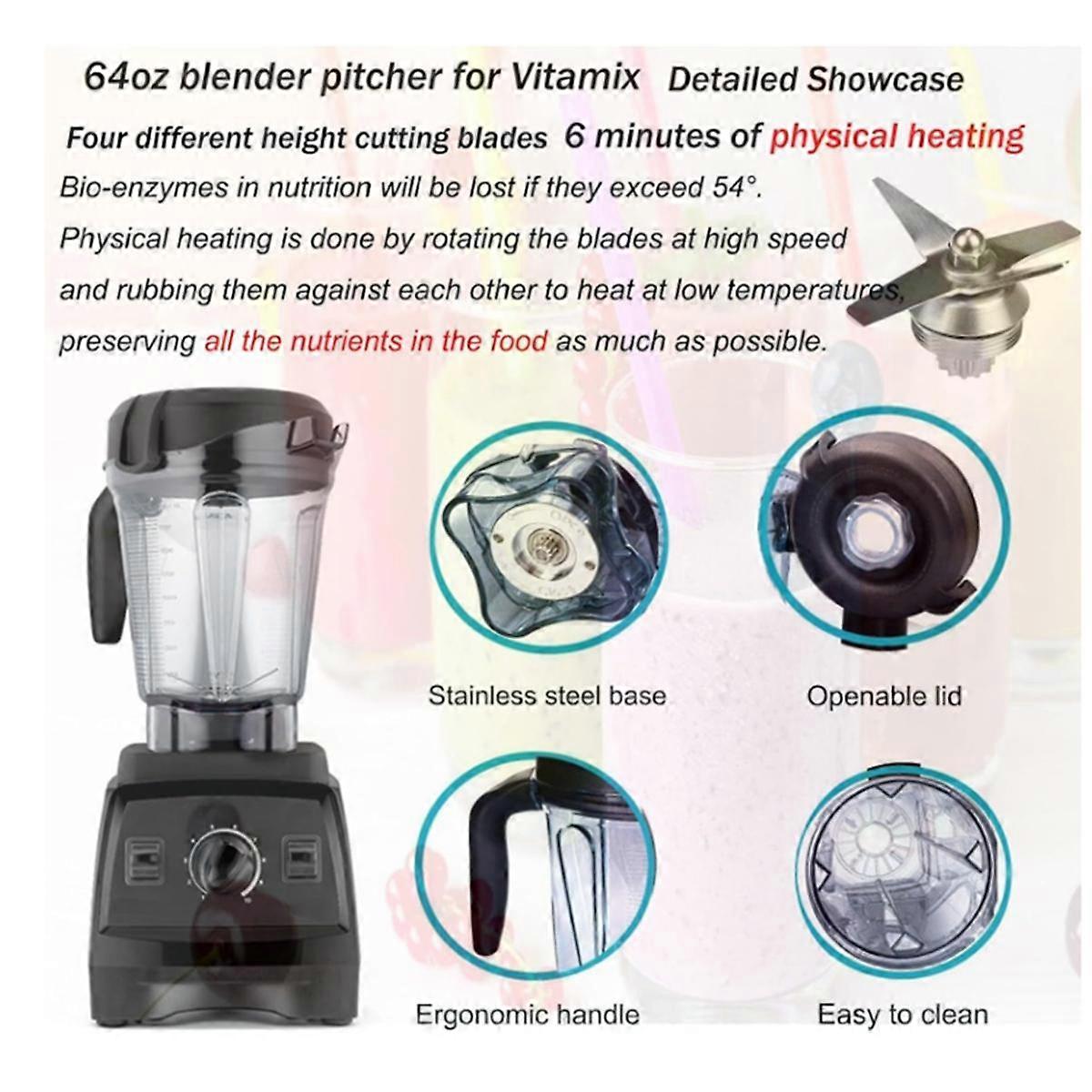 For Blender Pitcher 64oz Low-Profile Replacement for 750 5300 Container ...