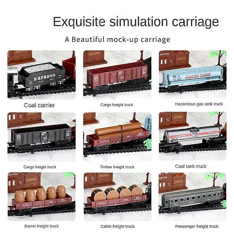 Electric Train Model with Track Railway Toys Battery Operated Classical ...