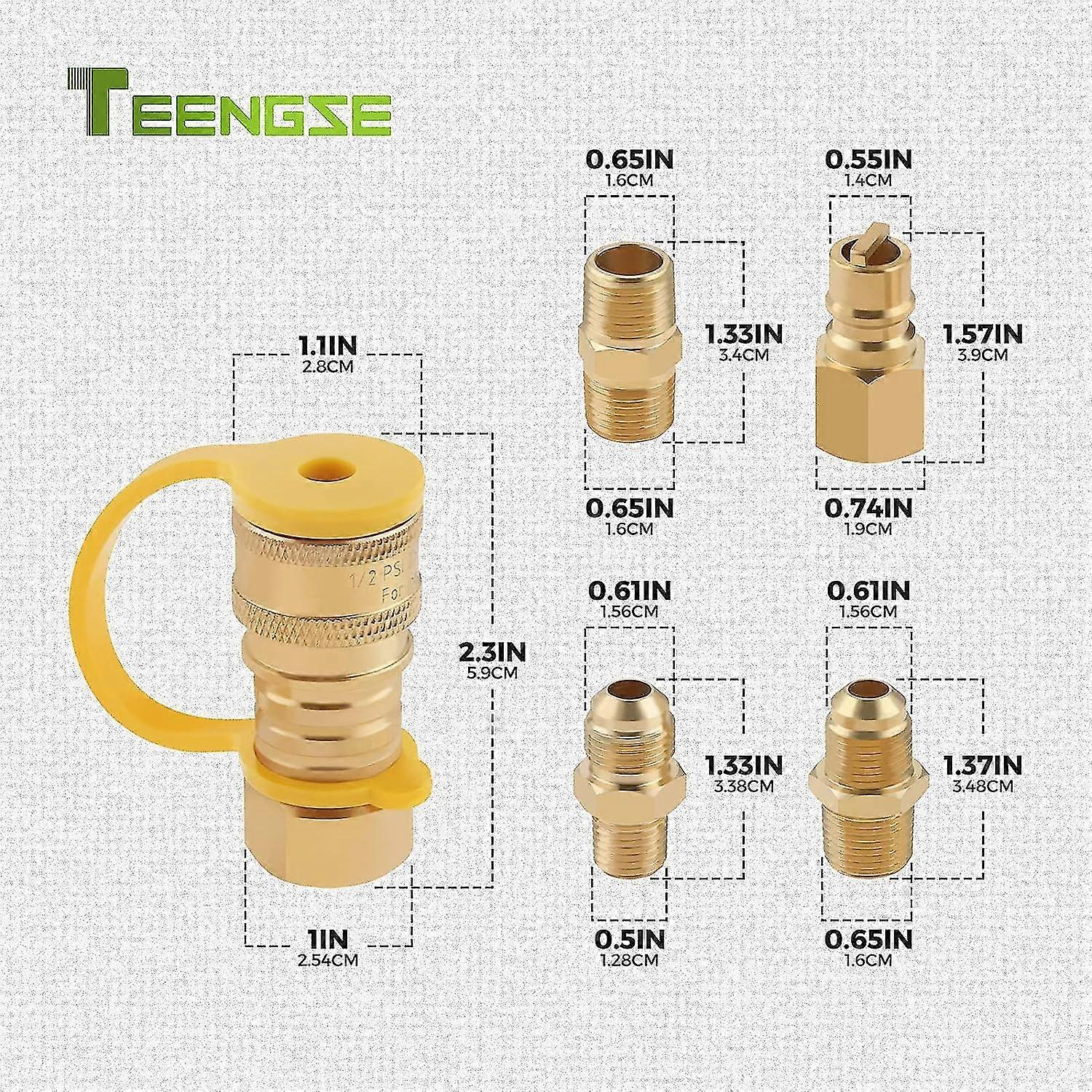 3/8inch Natural Gas Quick Connect Fittings, Propane Gas Grill Quick Connector Adapter Kit, Lp ...