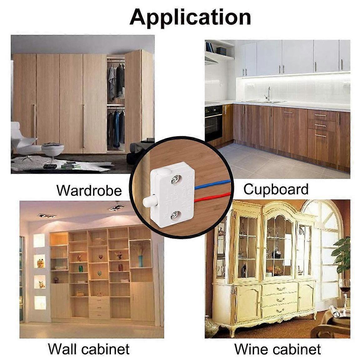 4 Pcs Cabinet Door Switch Cabinet Lamp Switch Drawers Open on Close ...