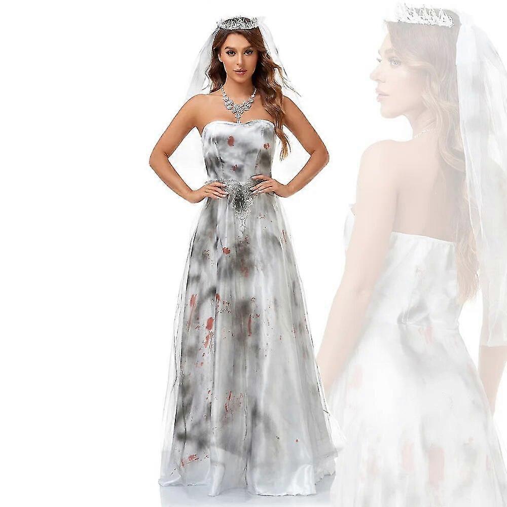Halloween Cosplay Ghost Bride Spooky Bloodstains Fancy Masquerade ...