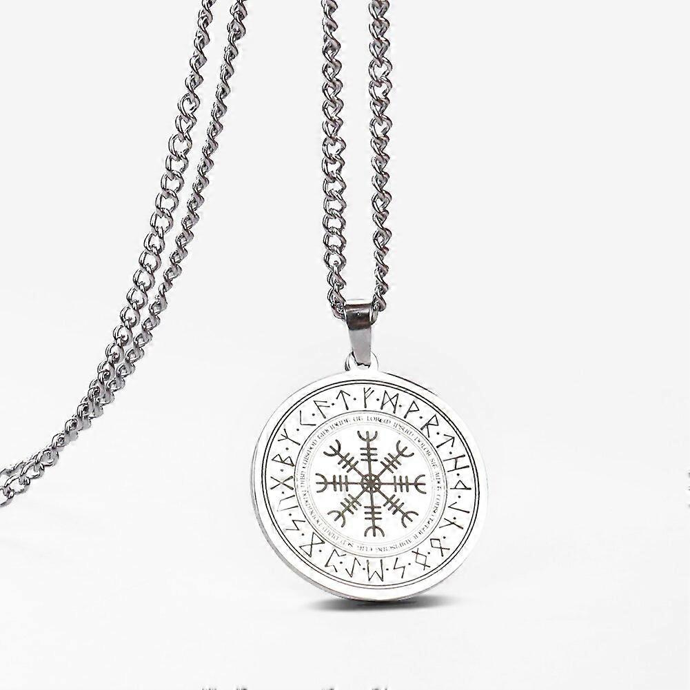 Stainless Steel Necklace Aegishjalmur Invincible Viking Odin Logo ...