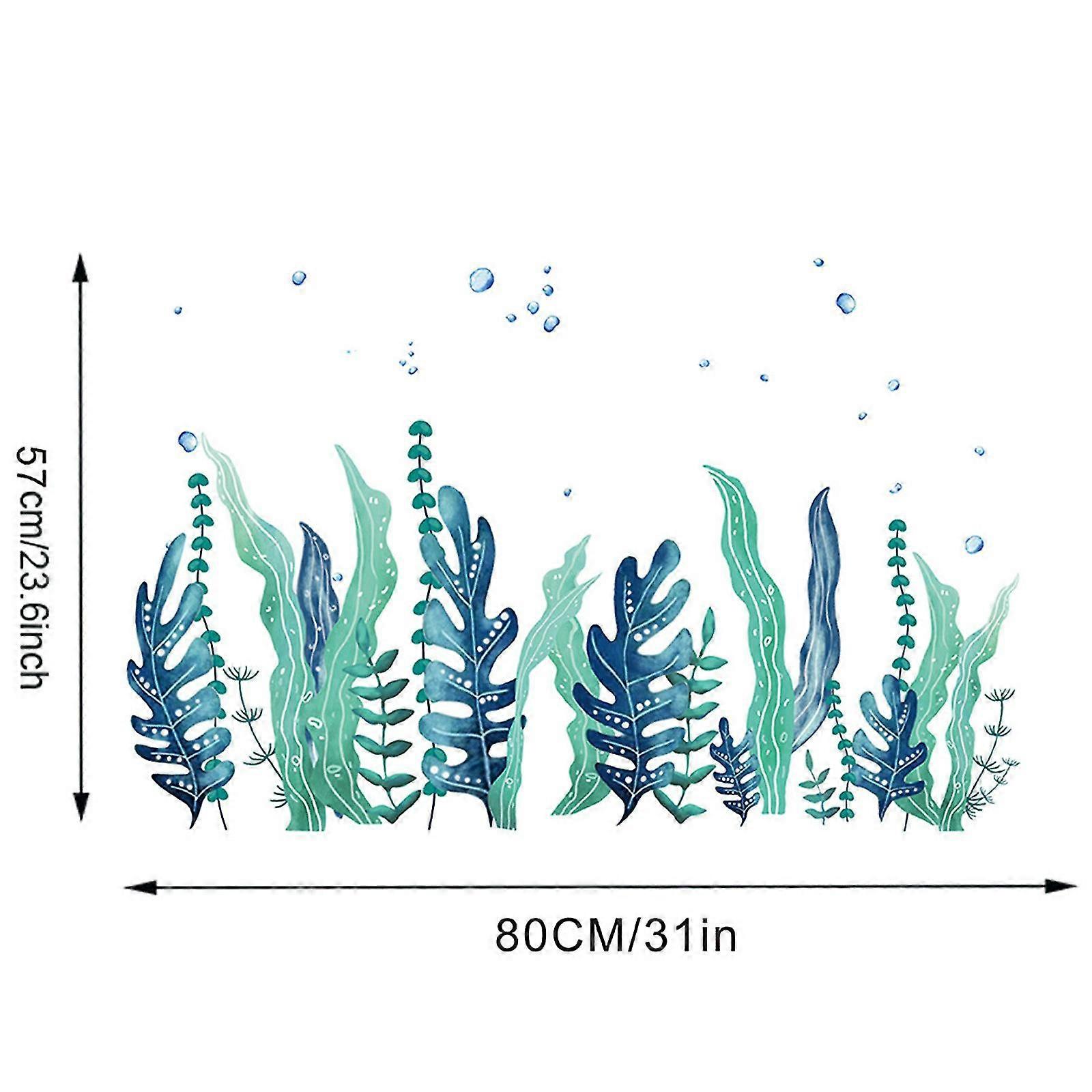 Wall Stickers Ocean Grass Colorful Seaweed Wall Sticker Sea Wall ...