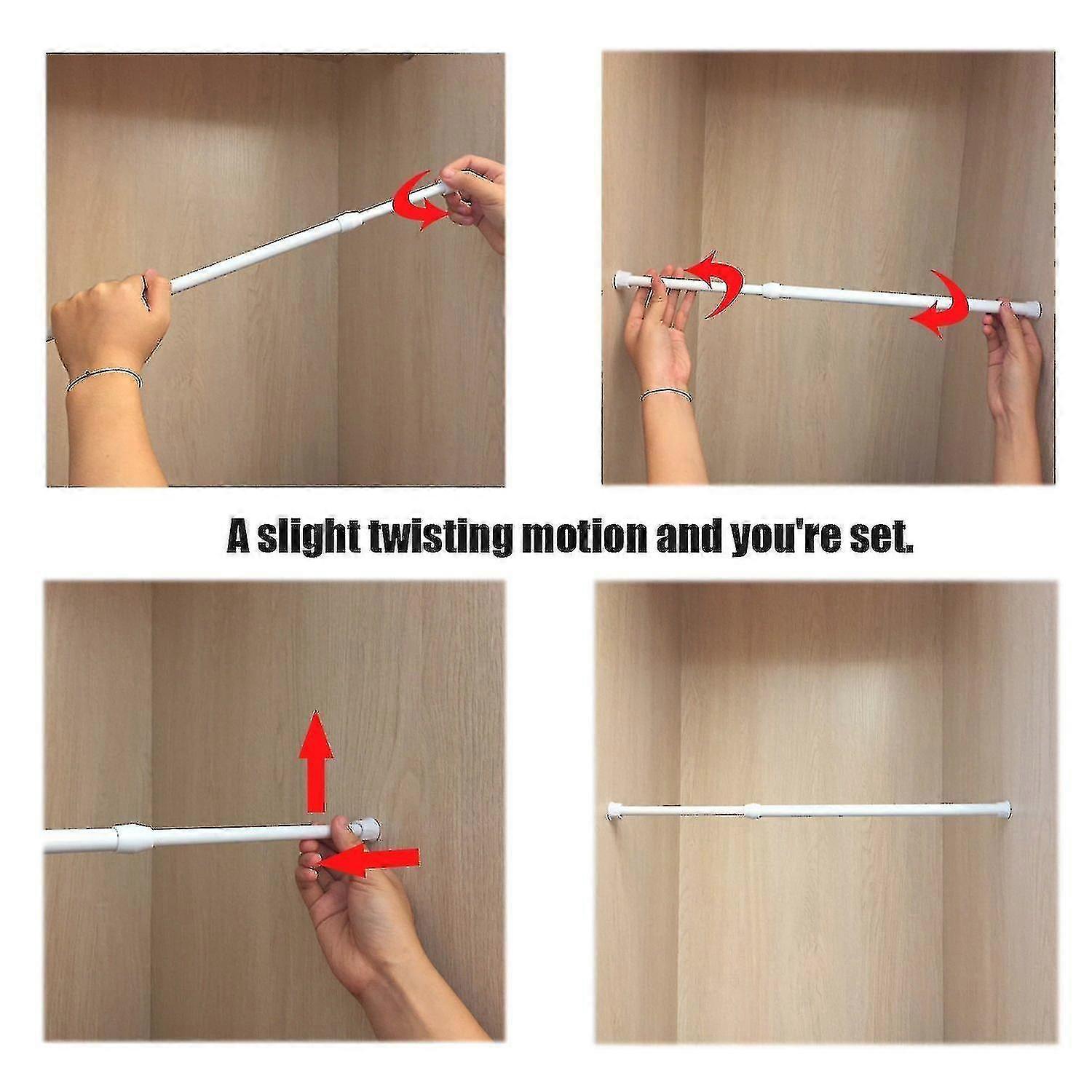 Tension Rods 5 Pack Cupboard Bars Tensions Rod Curtain Rod Extendable ...