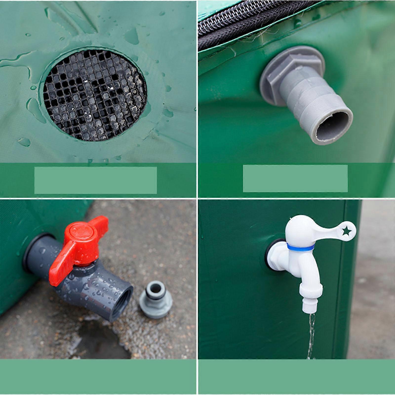 Foldable Rain Barrel with Spigot with Overflow Kit 1000L Rainwater ...