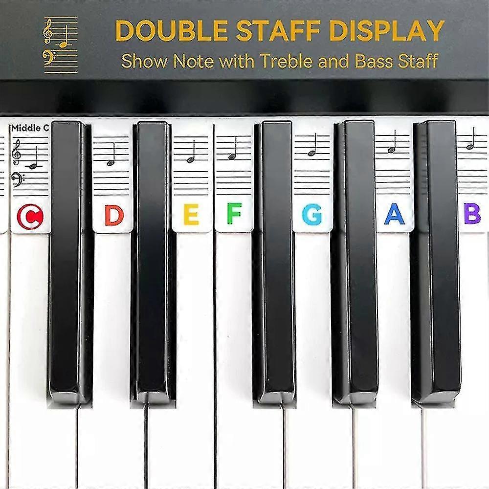 88 Keys Removable Piano Keyboard Note Labels Reusable Silicone Piano ...