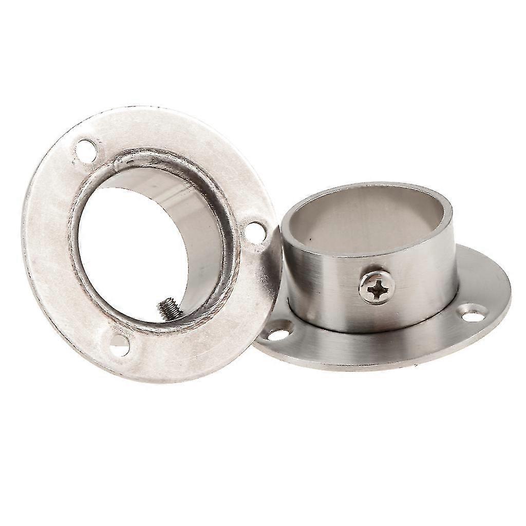 Chrome Tube Pipe Rotating Wardrobe Clothes Garment Rail End Socket 62 X ...