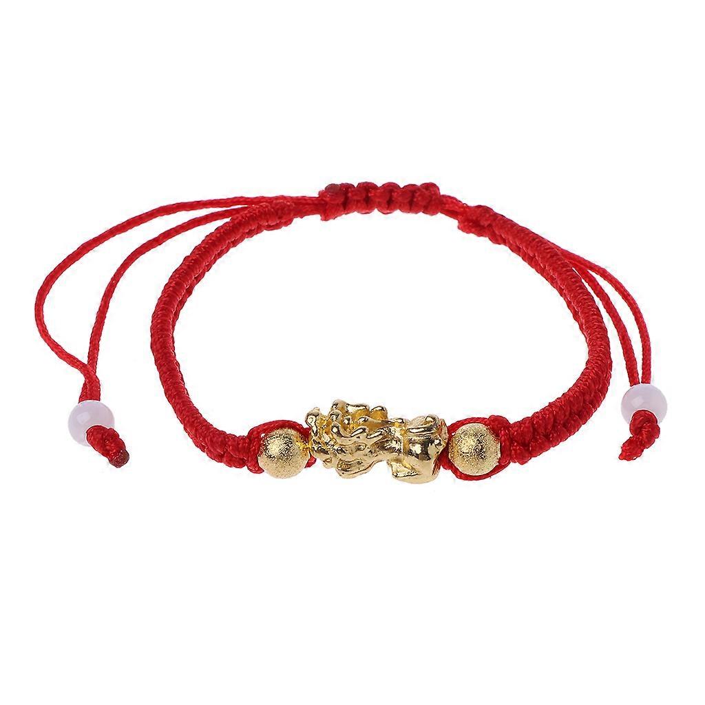 Chinese Feng Shui Gold Pi Xiu Kabbalah Red String Bracelet Eye for ...