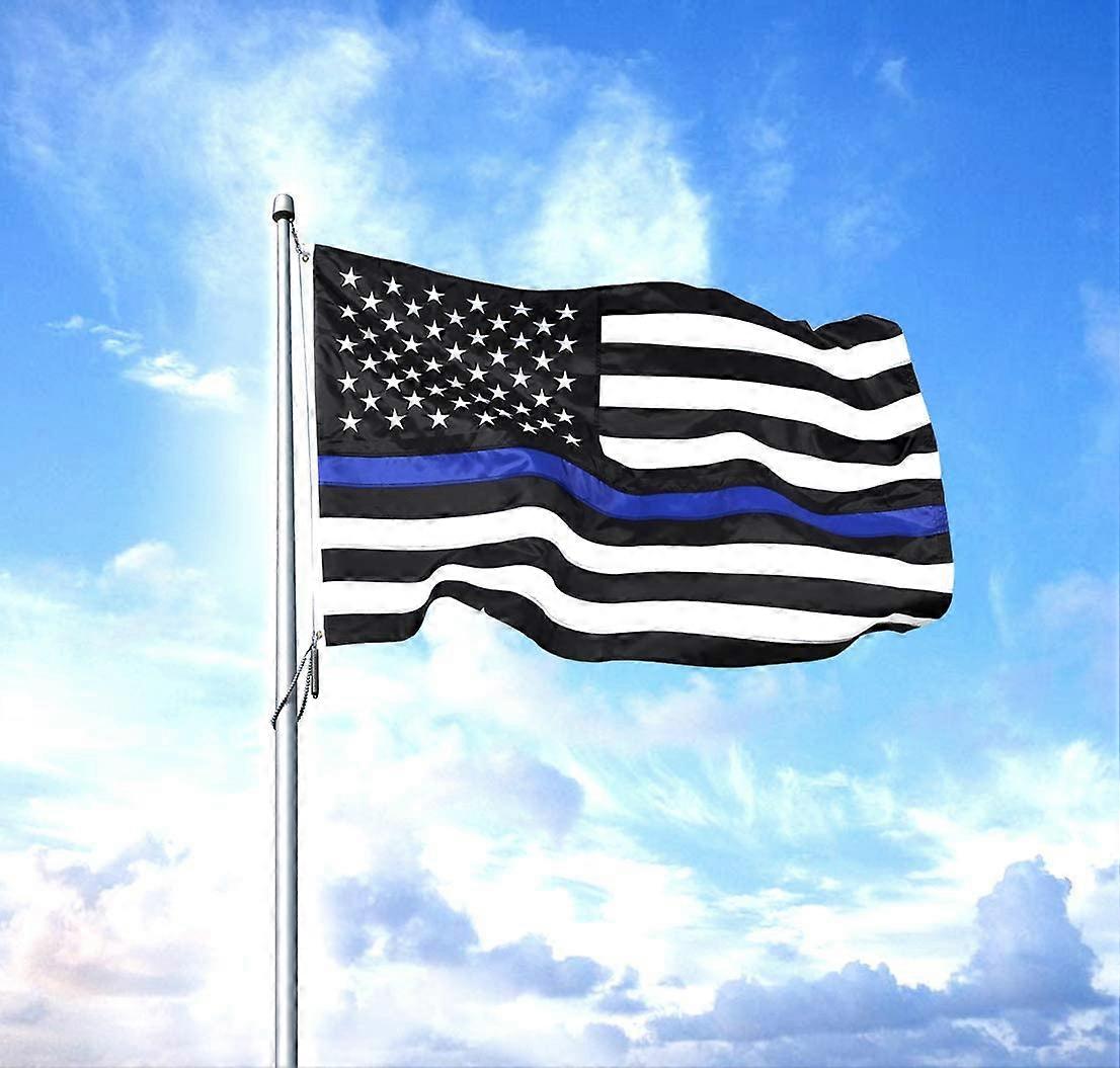 Thin Blue Line American Flag - 3x5 Blue Stripe American Matter Police ...