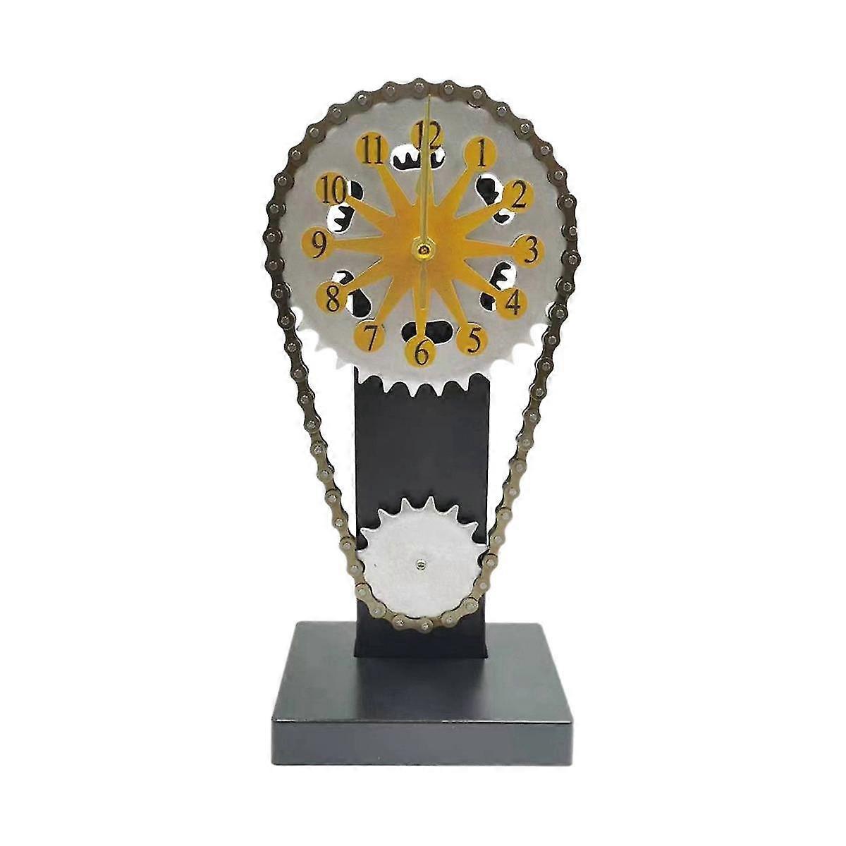 Retro Clock Craft Decorations Rotating Chain Gear Clock Decorative Desk ...