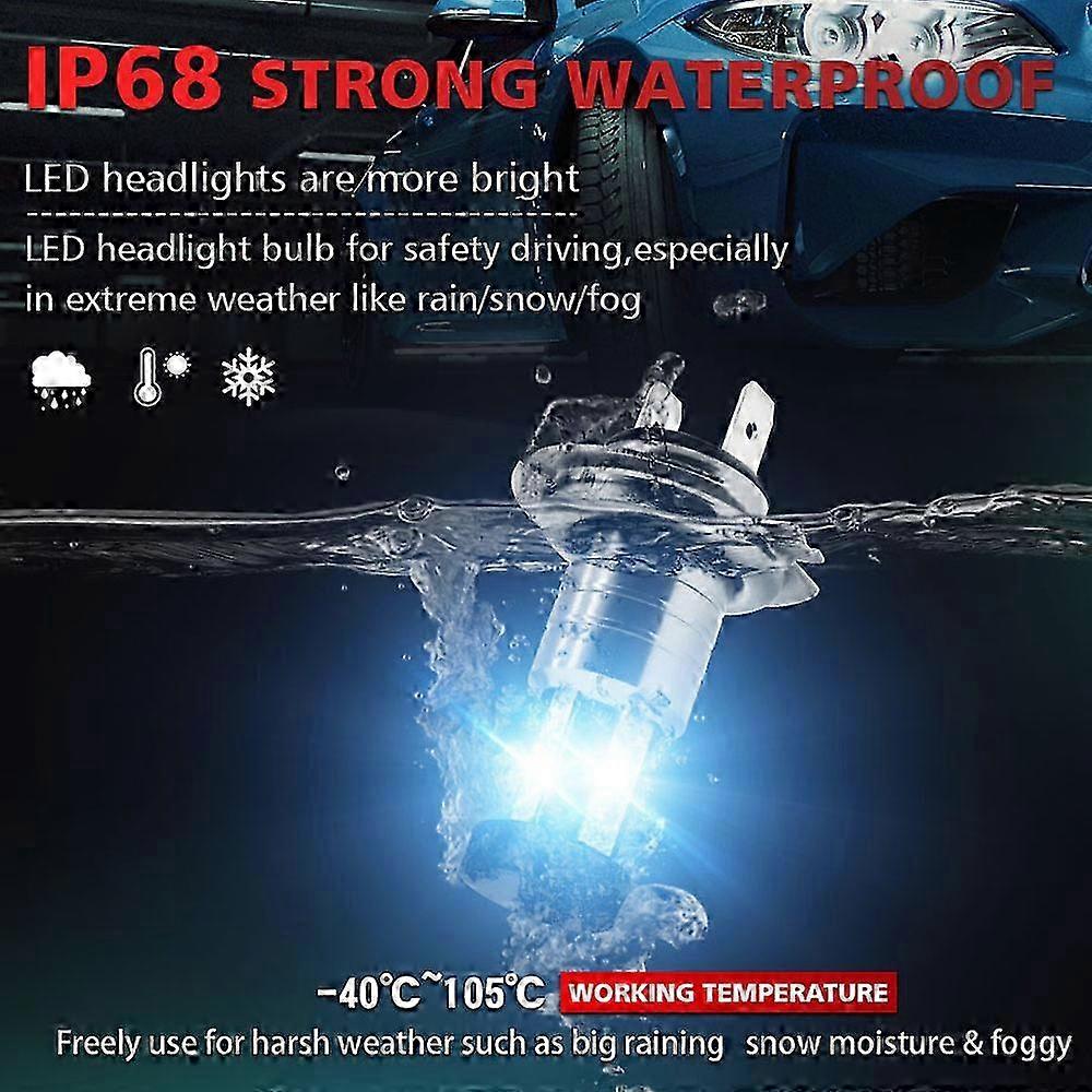 suitable for 2Pcs H7 H4 H11 H8 H1 H3 H6 LED Car Headlight Bulb Beam 24V 12V 80W High Power Auto ...